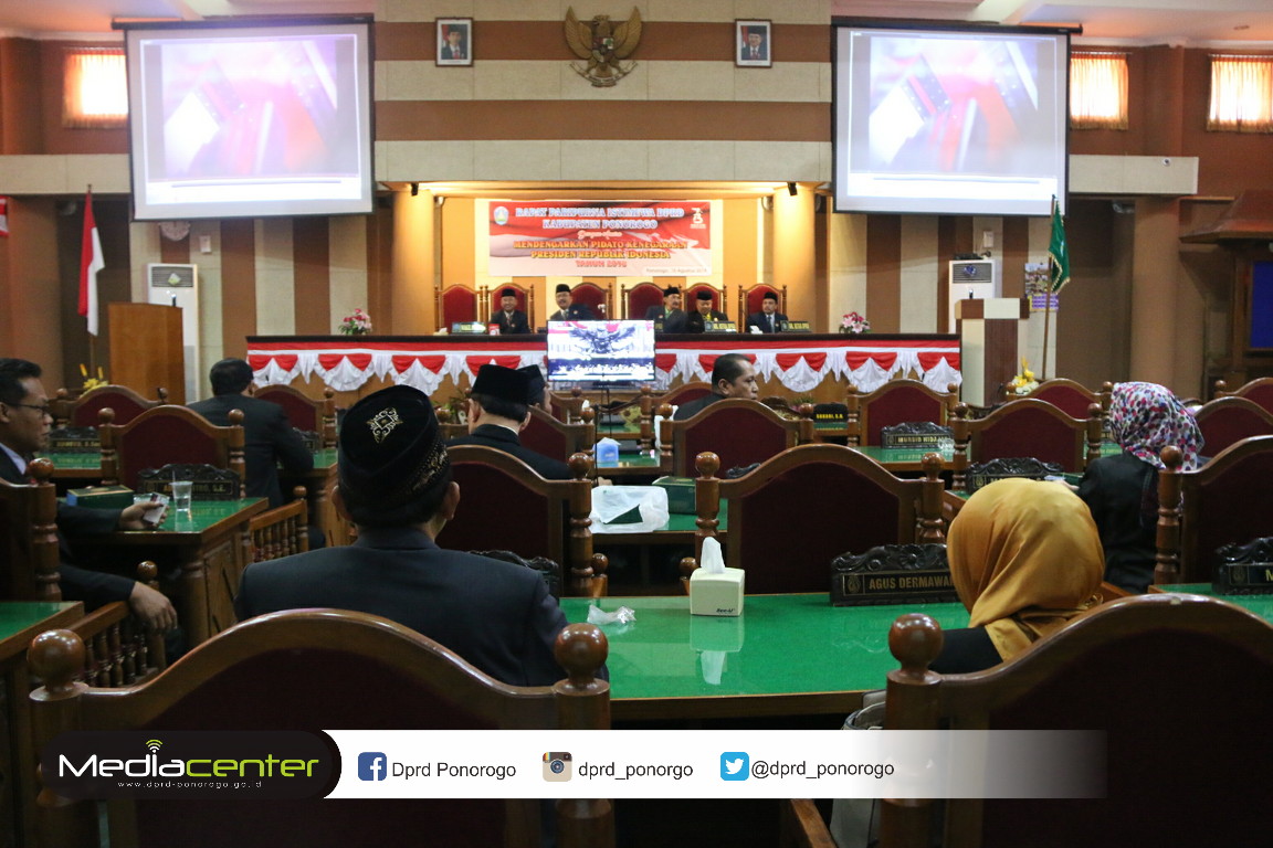 Rapat paripurna istimewa DPRD Ponorogo, Dengan agenda mendengarkan pidato kenegaraan Presiden ...